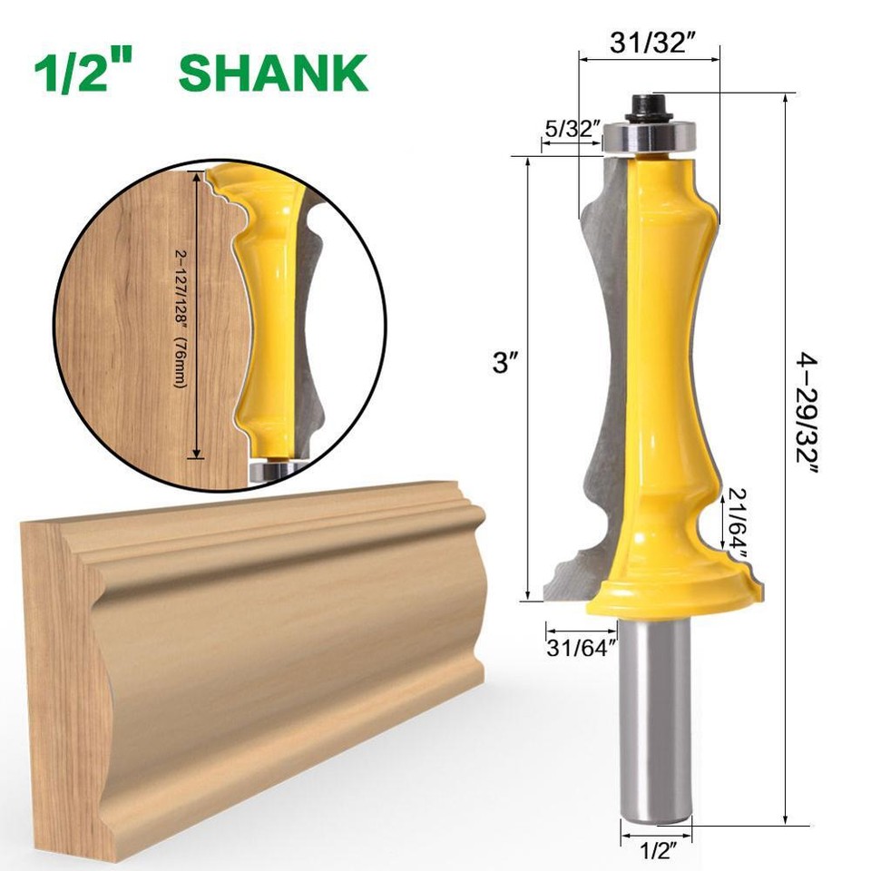 1PC Door & Window Casing Router Bit 1/2" 12mm Shank Line Knife Door ...