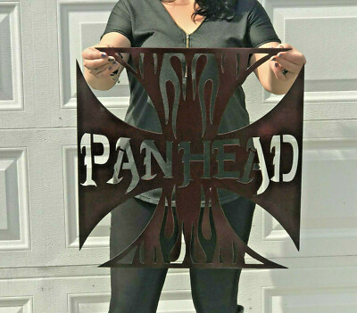 PanHead Iron Cross sign man-cave, garage, shop 21 x21" Metal Wall Art ...