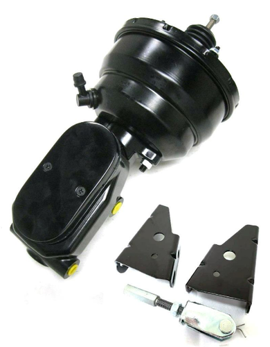 1964 1972 GM A Body 7" Dual BLACK Power Brake Booster + Black Milled ...
