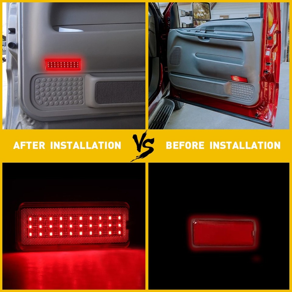 Red Inside Door Reflector Light Lens For Ford F250 F450 F350 Super Duty ...