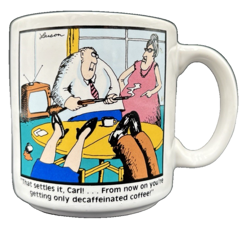 The Far Side Coffee Mug ~ "Decaffeinated Carl" ~ Gary Larson Vintage ...