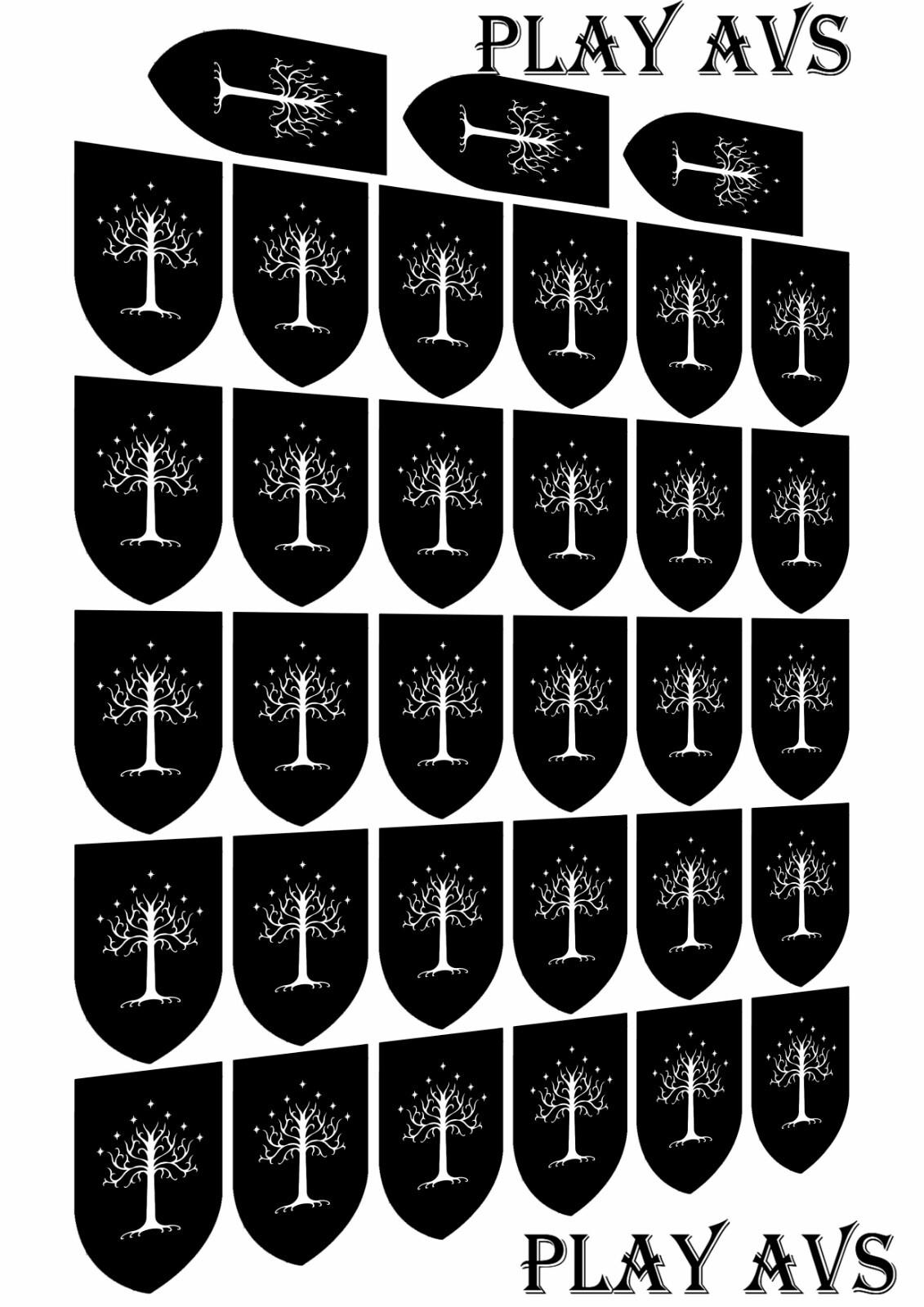 Playmobil Stickers Escudo Gondor. El Señor de los Anillos. The Lord of ...