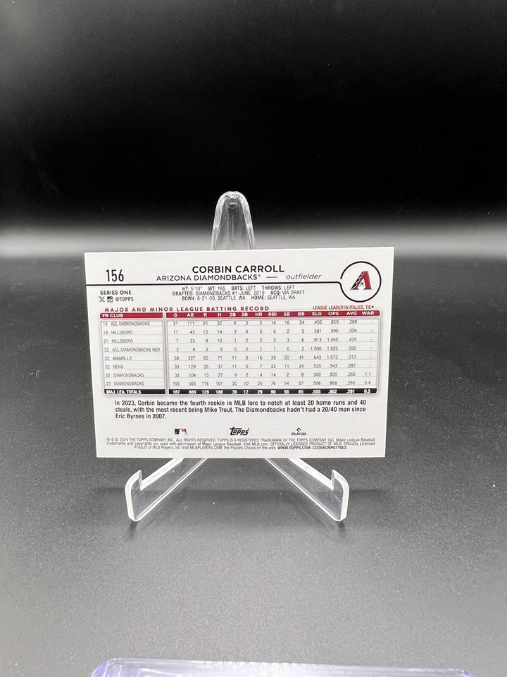 CORBIN CARROLL 2024 Topps Series One Future Stars Topps Rookie Cup Card ...