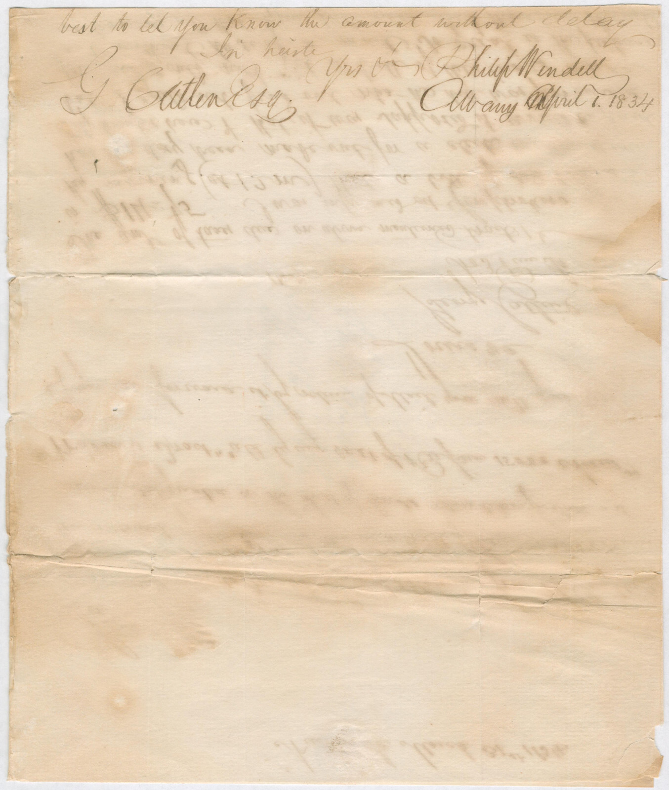 George Catlin SIGNED AUTOGRAPH Letter Western Artist American Indian ...