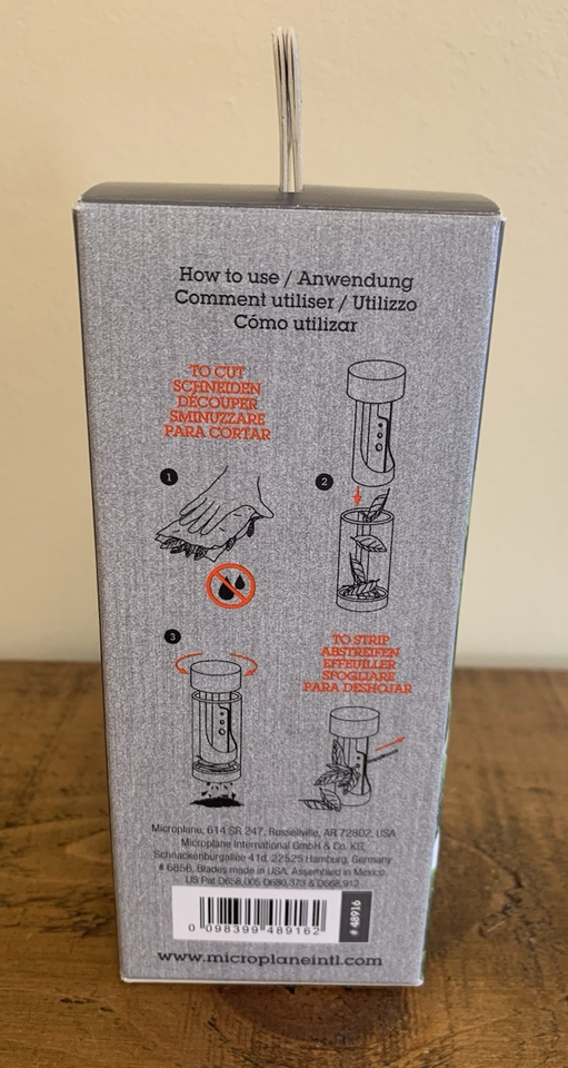 Microplane Herb Mill - 2 in 1 Cuts and Strips - Stainless Steel Blades ...