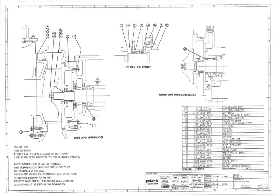 Godwin CD150M Complete Mechanical Seal Kit - SK05 | eBay UK