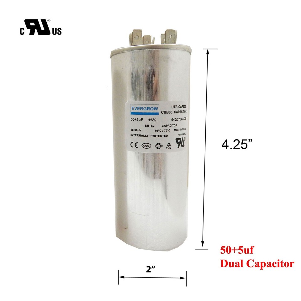 50+5uF MFD Motor Dual Run Capacitor for Carrier Goodman Air Conditioner ...