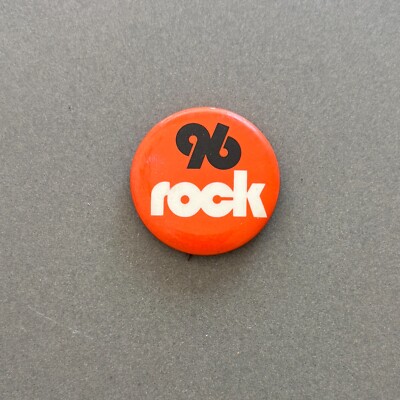 WKLS 96 Rock Atlanta Radio Station Rare Orange Vintage Pinback Button ...