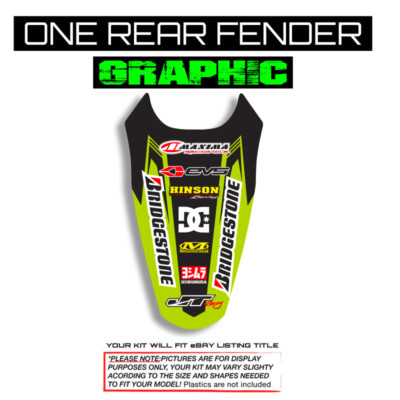 2016 2017 2018 KXF 450 REAR FENDER GRAPHICS KAWASAKI KX450F BRIDGESTONE ...