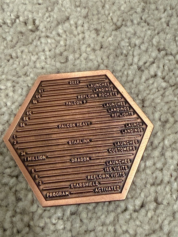 Space X 2022 Flight Marker Coin Exclusive Limited Edition | eBay
