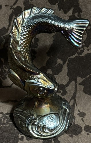 Fenton Carnival Glass Fish Koi Figurine Amethyst Paperweight | eBay