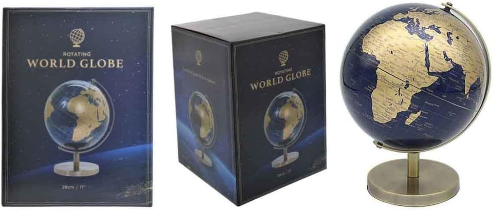 Navy Rotating World Globe Spinning Atlas Map Desk Decor Decoration Base ...