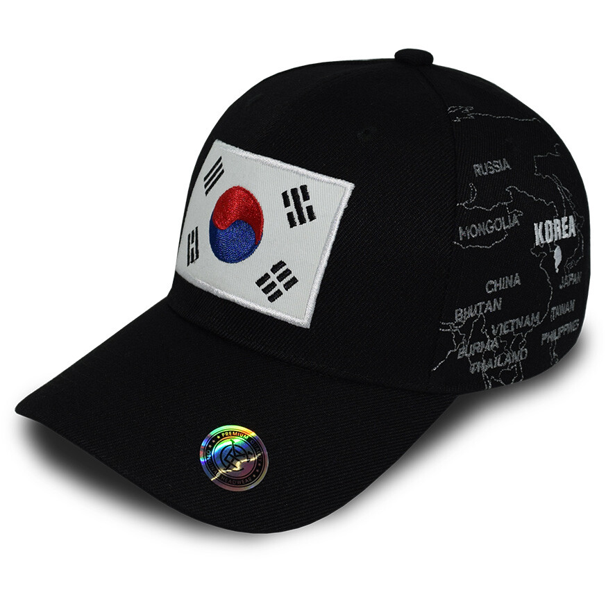 Korean Flag (Taegeukgi) Embroidery 6 Panel Baseball Cap Hat Unisex ...