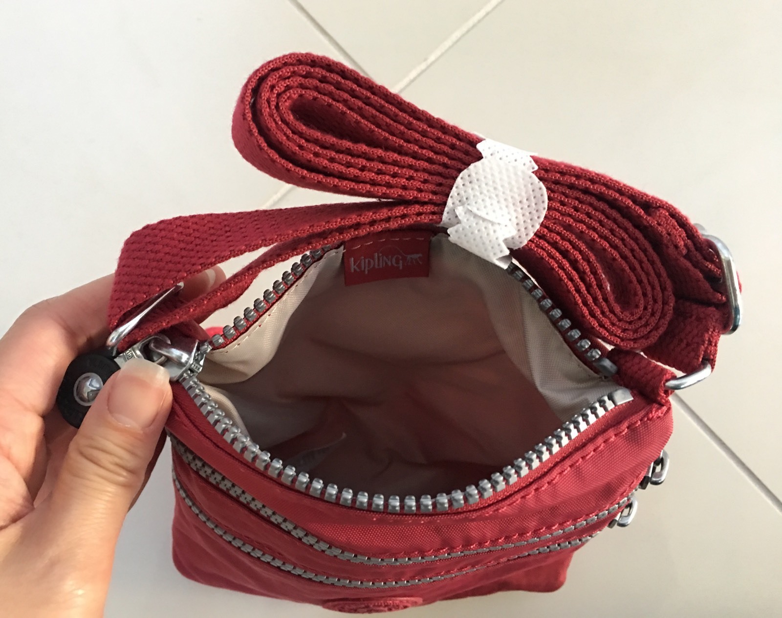 NWT KIPLING Alvar XS Crossbody Bag Travel Scarlet Red Nylon Monkey | eBay