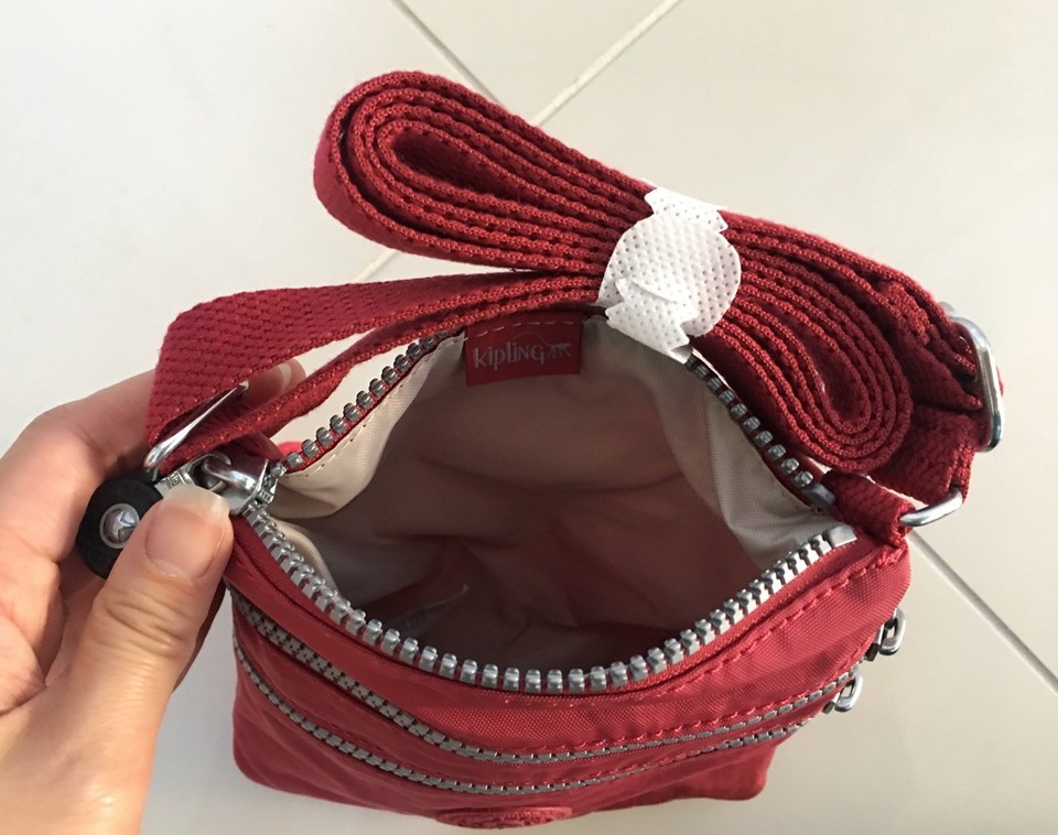 NWT KIPLING Alvar XS Crossbody Bag Travel Scarlet Red Nylon Monkey | eBay