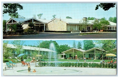 1963 Hilton Inn Medford Multiview Tourist Guest Pool Tarrytown New York ...