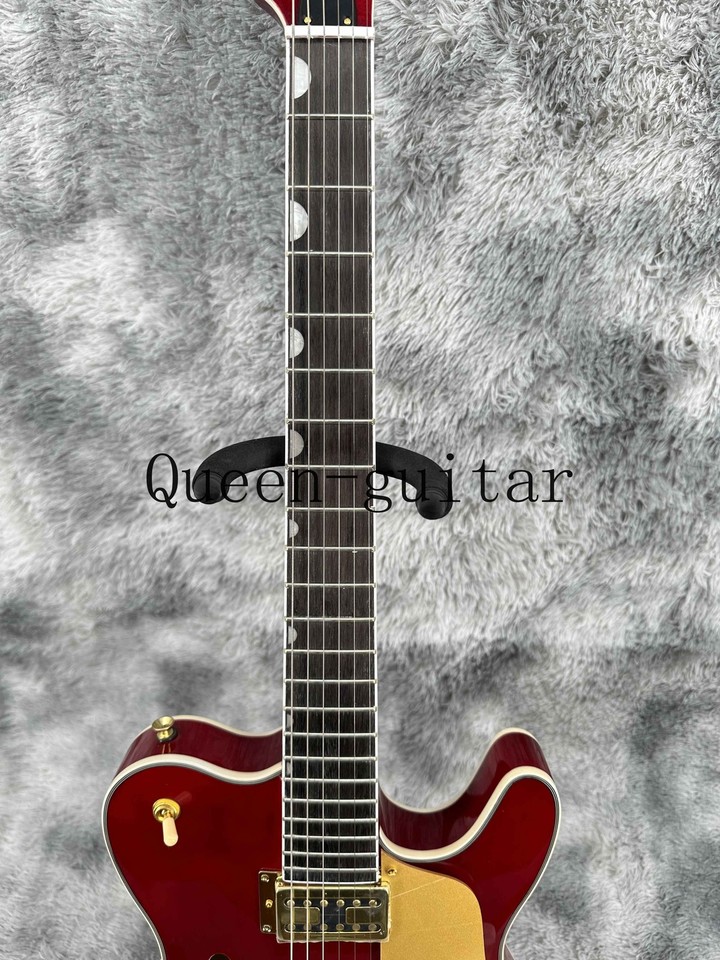 Red TELE Electric Guitar Semi Hollow 2H Pickups Black Fretboard Gold ...