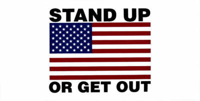 Stand Up Or Get Out USA Flag White Vinyl Decal Bumper Sticker | eBay