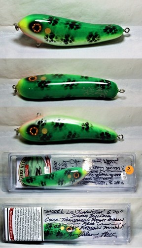 Hughes River Musky 6" Jumpin Jim Bullfrog Color: Bright Green Frog | eBay