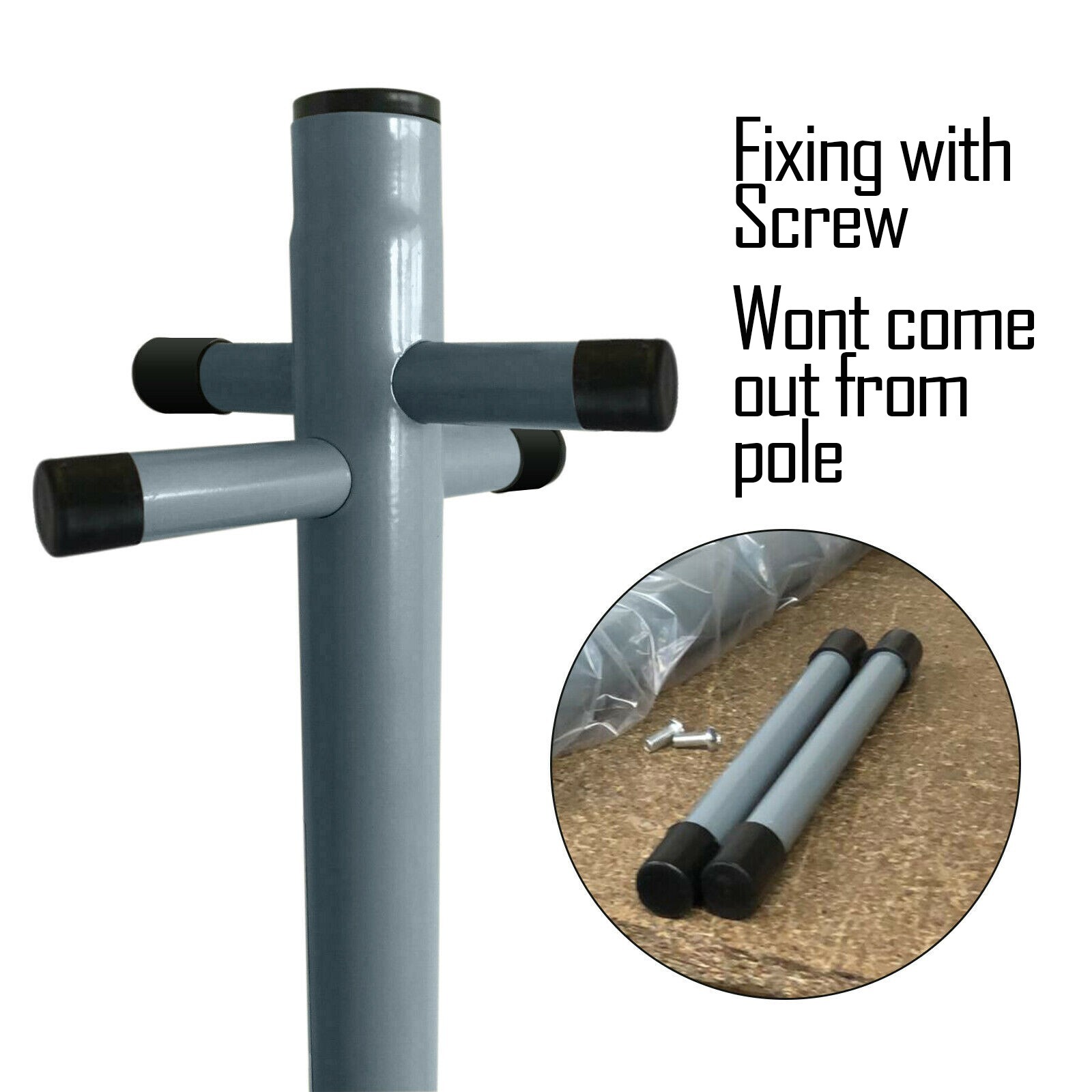 2.2M Heavy Duty Galvanized Washing Line Post Pole Clothes Line Socket ...