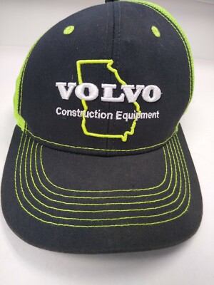 Volvo Logo Hat Cap Baseball Trucker SnapBack Black/neon green Atlanta ...