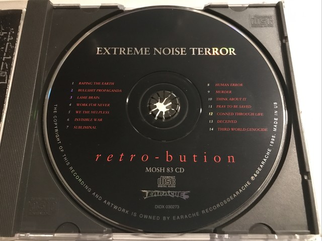 Retro-Bution by Extreme Noise Terror (CD, Mar-1995, Earache (Label ...