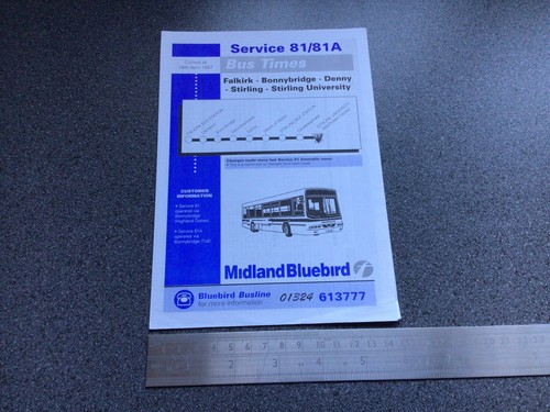 First Midland Bluebird Scottish Bus Group Route 81/81A Timetable April ...