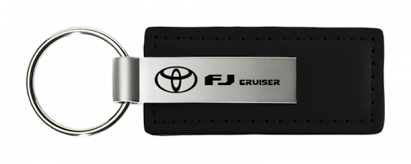 Toyota FJ Cruiser Black Leather Fob Authentic Logo Key Chain Official ...