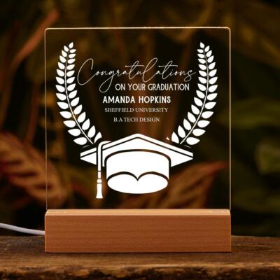 Personalised Graduation Gift LED Night Lamp With Hat NLM-45 | eBay UK