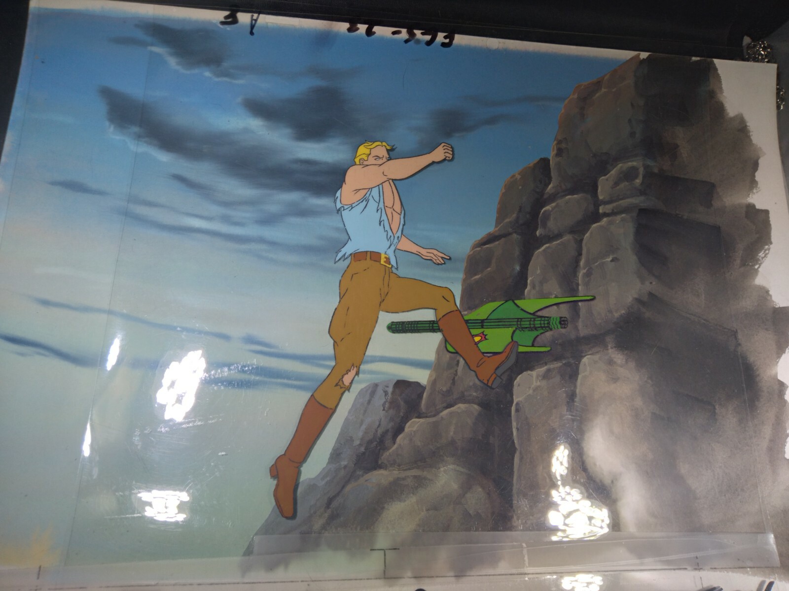 VINTAGE FLASH GORDON ANIMATION CEL cartoon BACKGROUND production art 70 ...