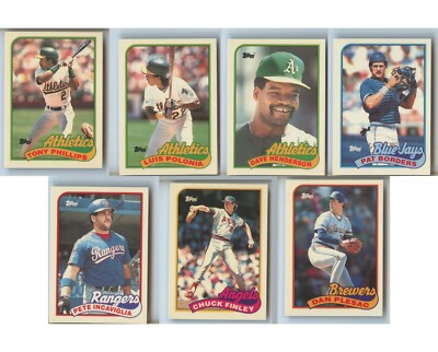 1989 Topps Tiffany Baseball Card Lot (7 qty.) PAT BORDERS/CHUCK FINLEY ...
