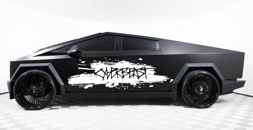 Tesla Cybertruck 2023-2025 Side Mud CYBERBEAST Graffiti Graphic Decal ...