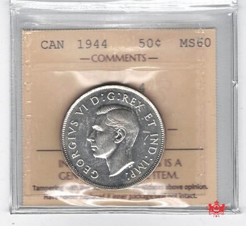 1944 Canada 50 Cents Far 4 - ICCS MS60 - XSU 413 | eBay
