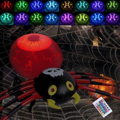Halloween Decorations Outdoor-4FT Halloween Inflatable Spider 16 Color ...