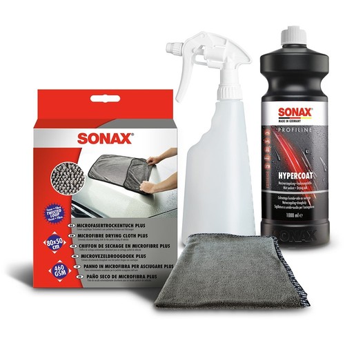 SONAX 1 L PROFILINE HYPERCOAT VERSIEGELUNG TROCKNUNGSHILFE+SPRAYBOY+TROCKENTUCH 4058612460695 ...
