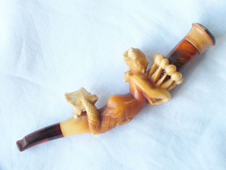 Meerschaum, a lovely small cheroot holder finely carved as a mermaid | eBay