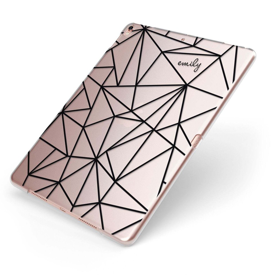 Personalised Clear Outlines Name Black Apple iPad Case for iPad Pro Air ...