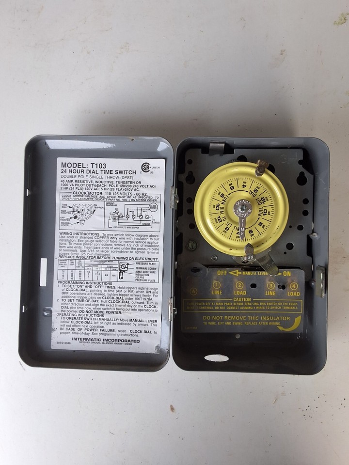 Intermatic T103 120V 24HR Mechanical Time Switch Timer GUC | eBay
