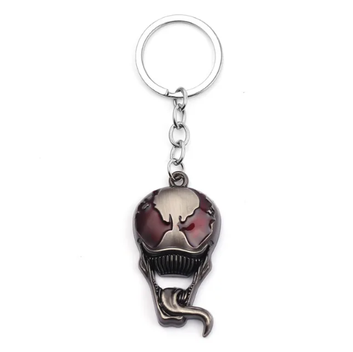 Venom Mask Keychain Long Tongue Pendant Car Key Ring Llaveros Men ...