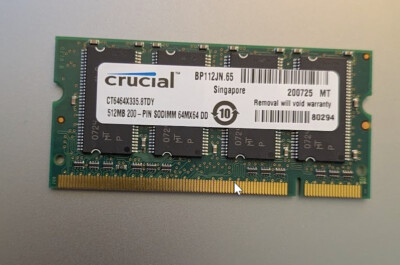 Crucial, 512MB DDR RAM, PC 2700S (DDR 333), Laptop Memory. | eBay