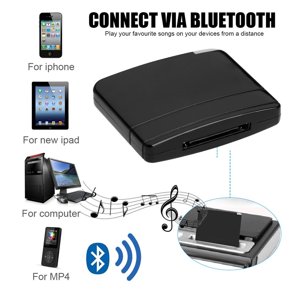 30Pin Dock Bluetooth A2DP Music Receiver Adapter For Apple IPad IPod ...