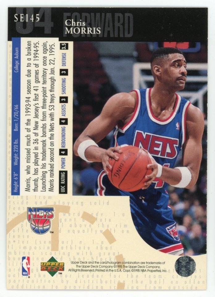 1994-95 Upper Deck Special Edition #SE145 Chris Morris New Jersey Nets ...