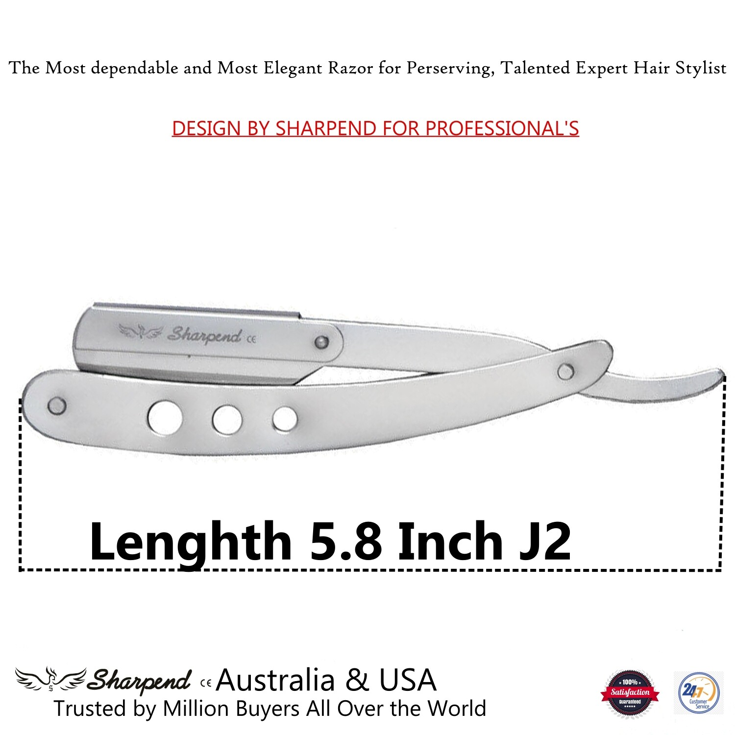 Sharp Barber Salon Straight Cut Throat Shaving Razor Shavette RASOIRS ...
