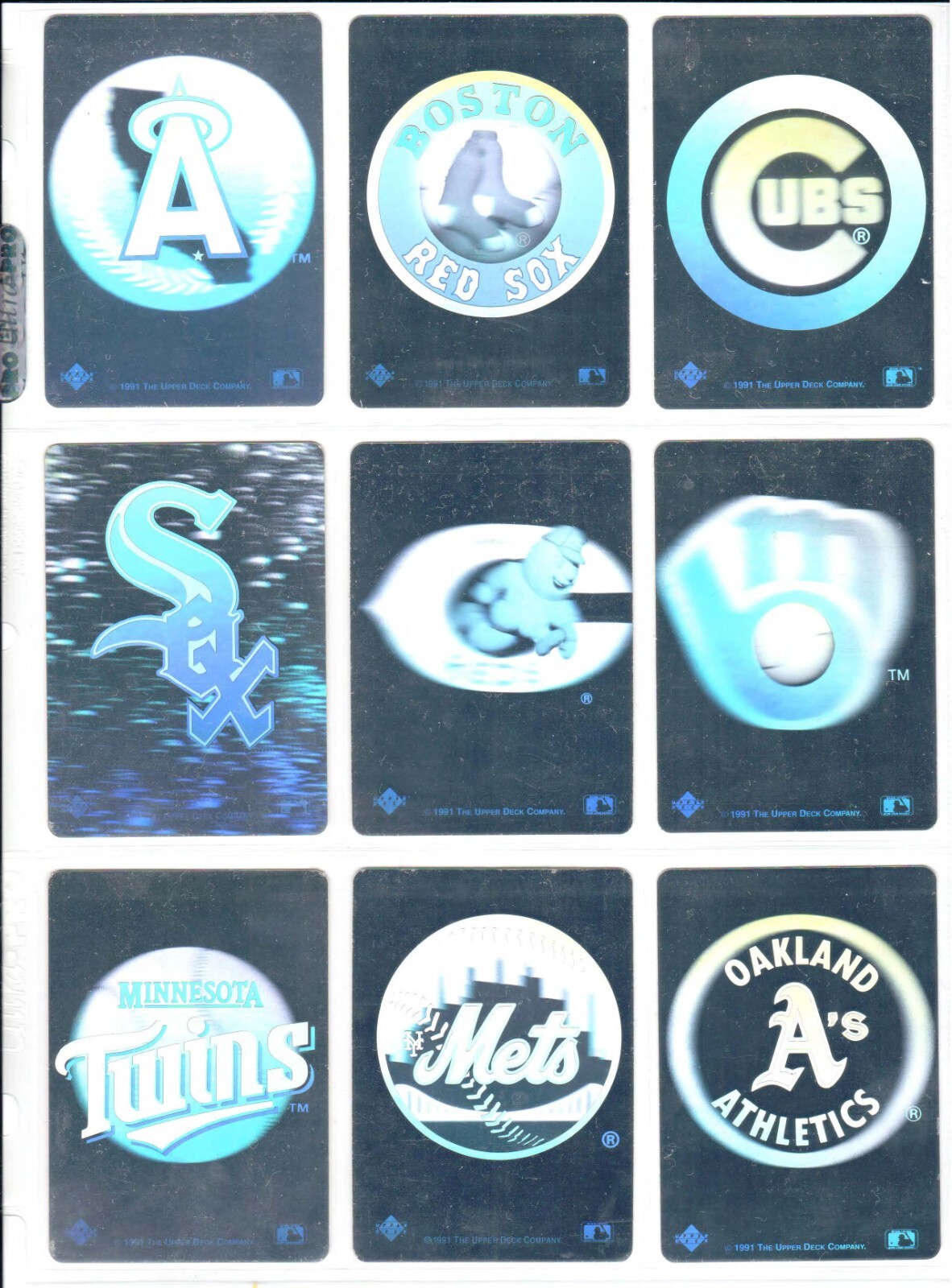 PICK LIST - 1990 & 1991 Upper Deck Hologram Team Logo Sticker Baseball ...