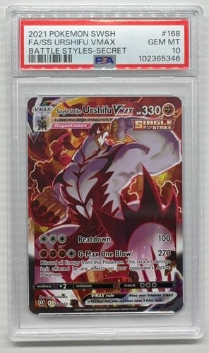 2021 Pokemon SWSH Battle Styles Single Strike Urshifu VMAX #168/163 PSA ...