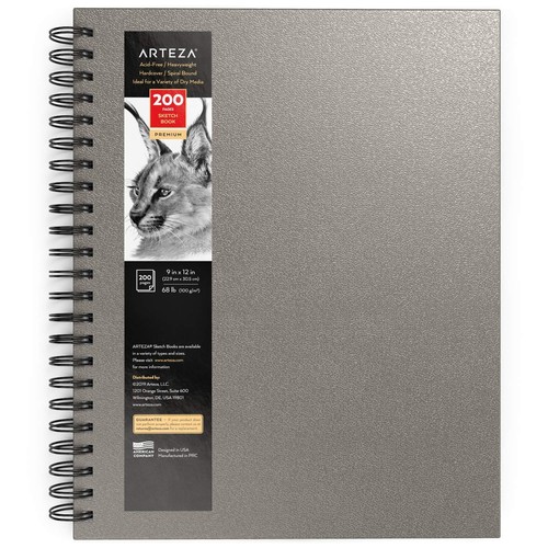 Sketch Book, 9x12-inch Gray Drawing Pad, 100 Sheets, 68 lb 100 GSM ...