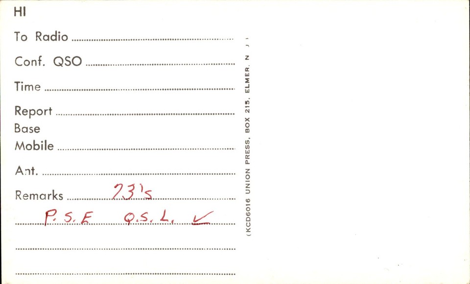 Vintage CB Radio QSL Card KOG2882 General Motors Body Shop Wilmington ...