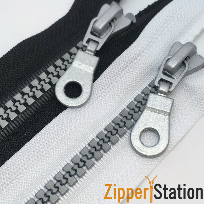 Chunky Open Ended Zip Plastic Teeth - Choice of 25 Colours & 11 Zipper ...