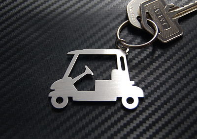 GOLF BUGGY Keyring Keychain Key Stainless Steel Cart Golfer Course Gift ...