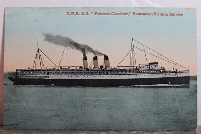 Boat Ship CPR SS Princess Charlotte Vancouver Victoria Service Postcard ...